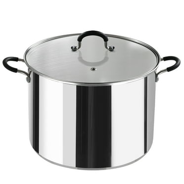 Cook N Home Sauce Pot Stainless Steel Stockpot with Glass Lid, Basic ...