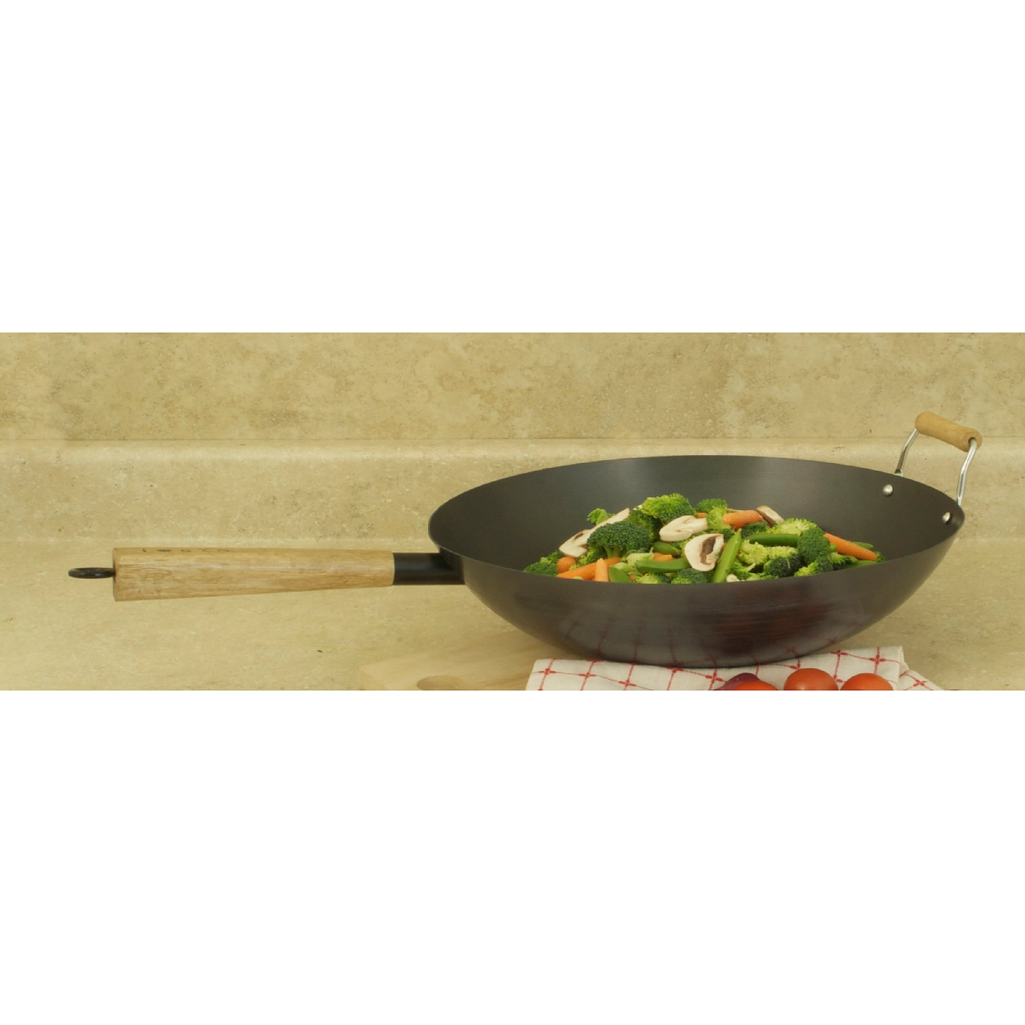Cook Pro 14" Heavy Duty Carbon Steel Wok - Walmart.com