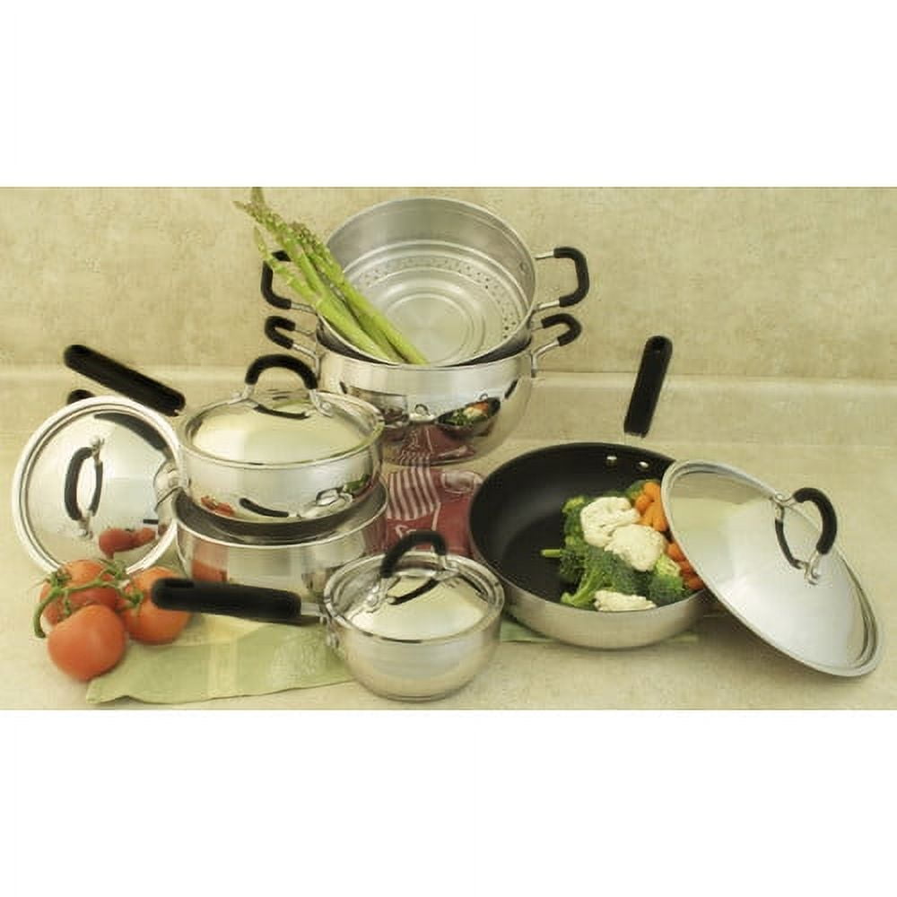 Cookpro 554 Belly Shaped Stainless Steel Cookware Set - 10 Piece ...