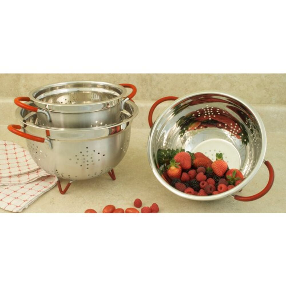COOKPRO 259 STAINLESS STEEL 7QT COLANDER WITH RED HANDLES - Walmart.com
