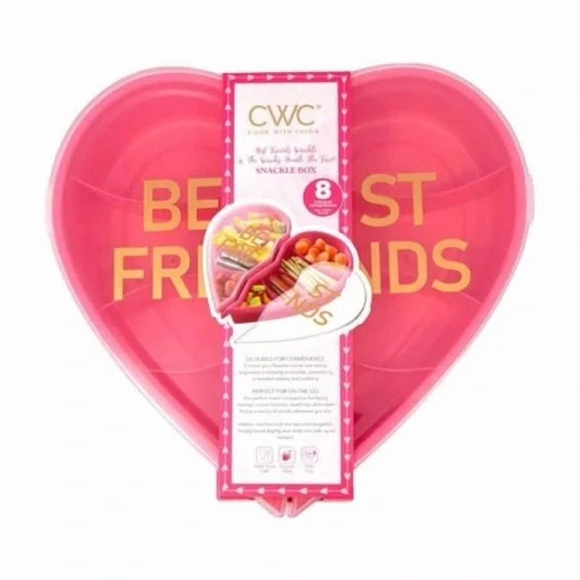 Cook With Color (CWC) Best Friends Heart-Shaped Snack Box Pink ...