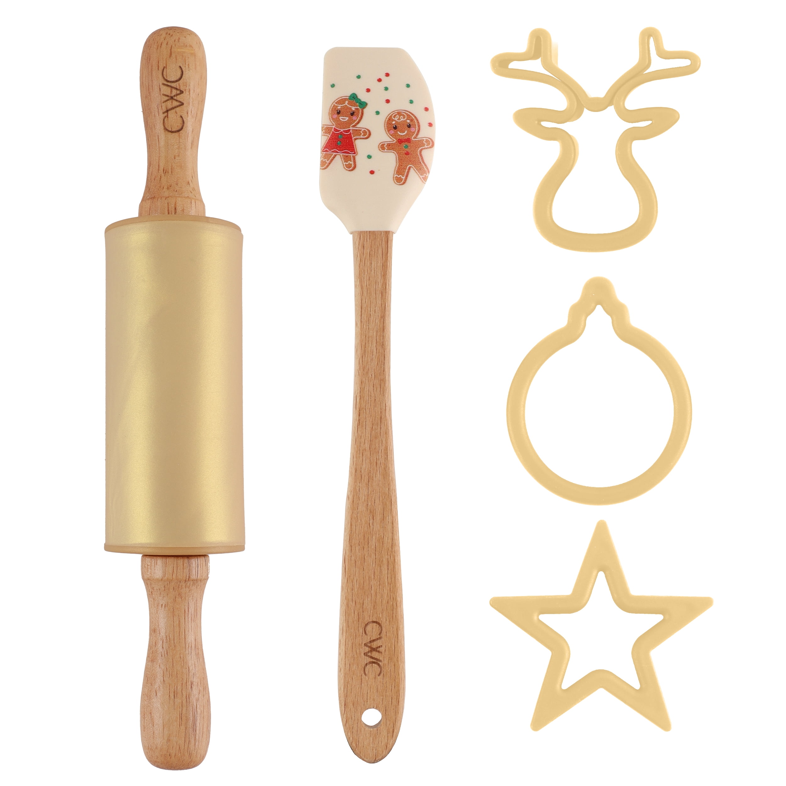 Cook With Color Gold 5pc mini silicone spatula, rolling pin, and 3pc ...