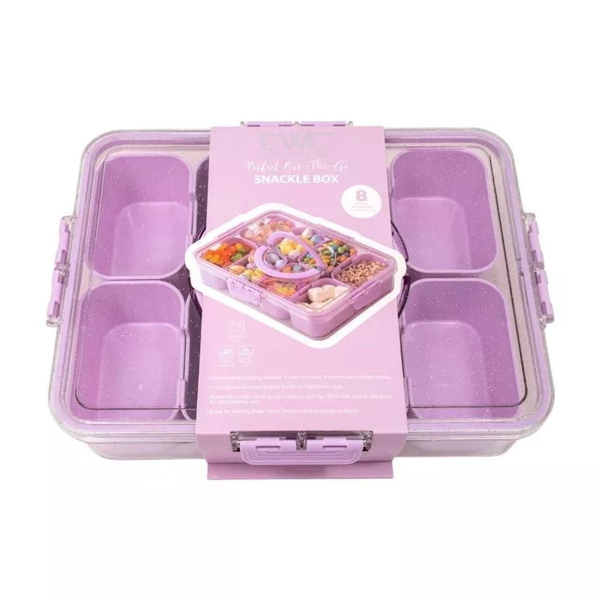 Cook With Color Sparkle Snack Box Food Storage Container - Purple ...