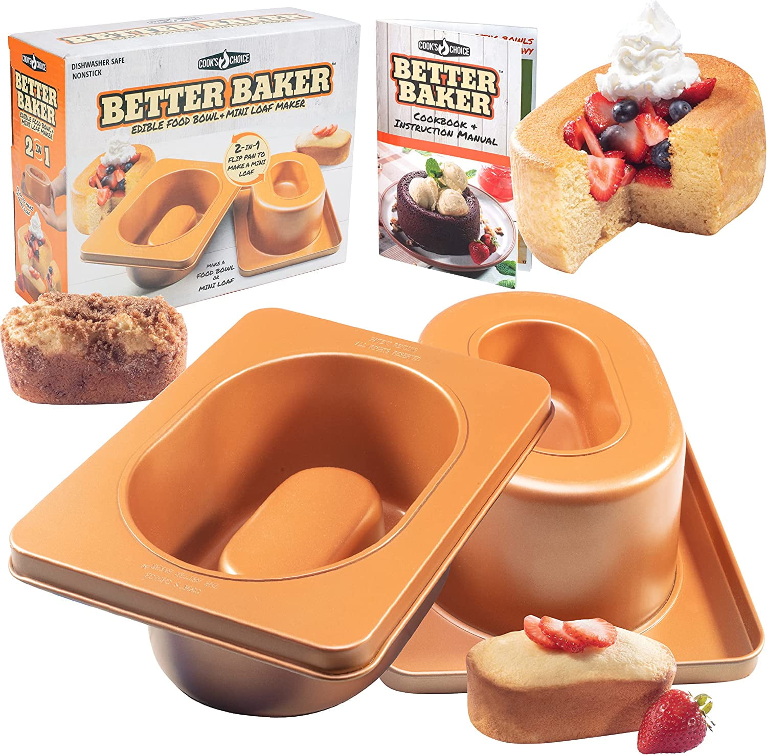 Cook's Choice 2-In-1 Better Baker Edible Food Bowl & Mini Loaf Maker w ...