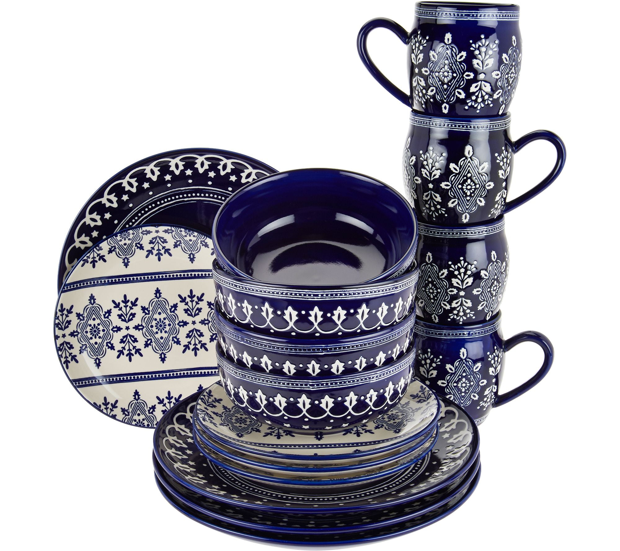 Cook's Essentials Savannah 16-piece Dinnerware Set Model H211113 ...