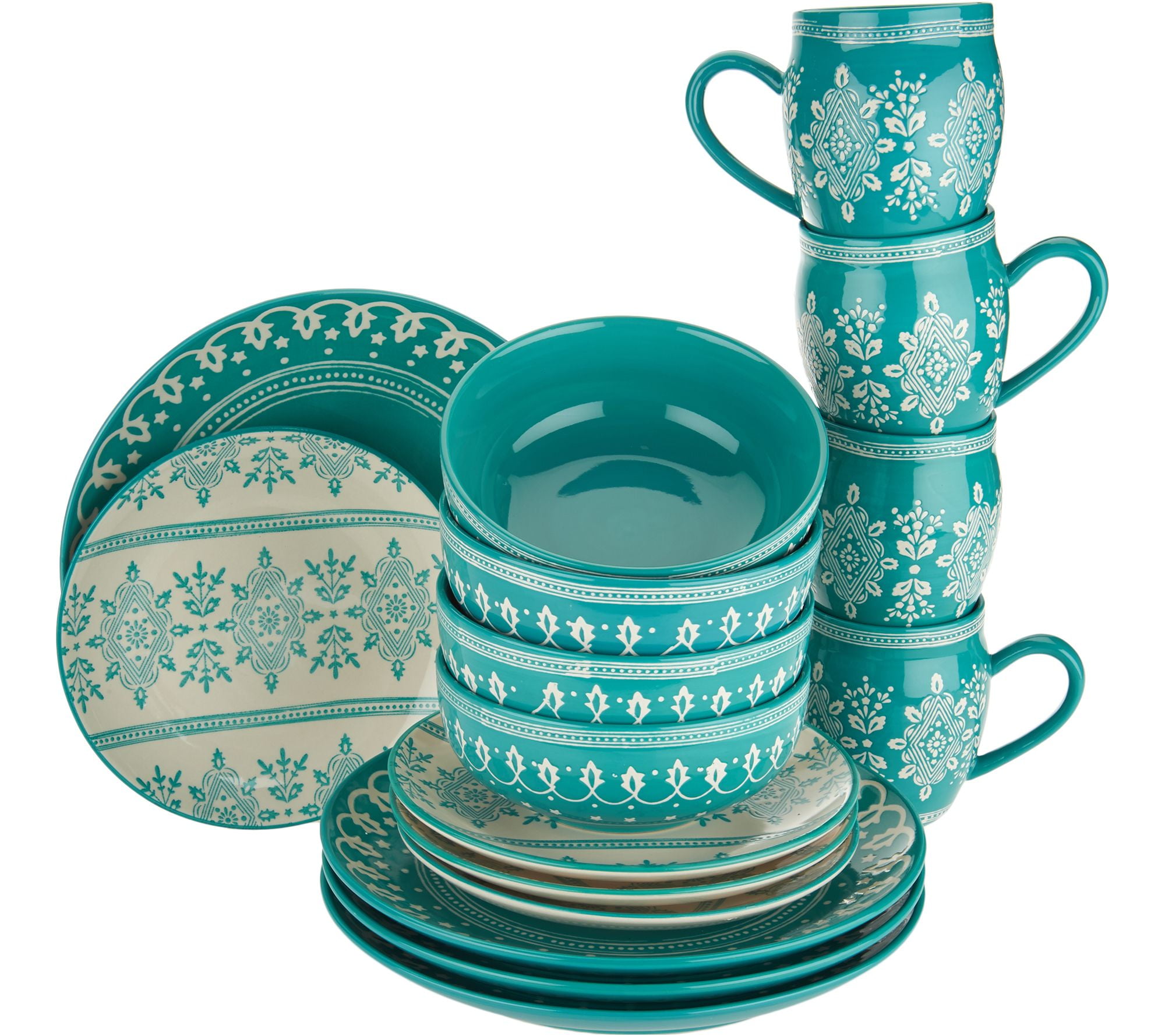 Cook's Essentials Savannah 16-piece Dinnerware Set Model H211113 ...