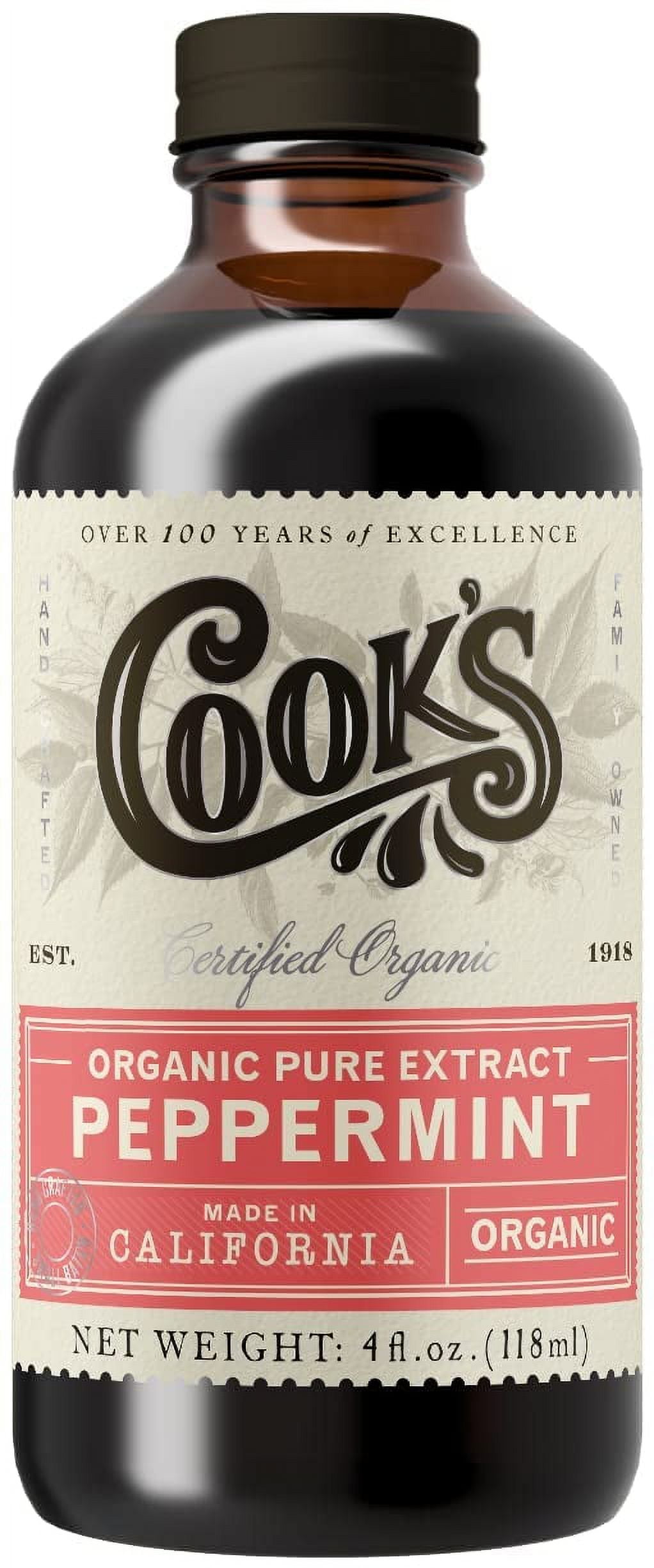 Cook's, Organic Peppermint Extract, 4 oz, Premium Peppermint Oil ...