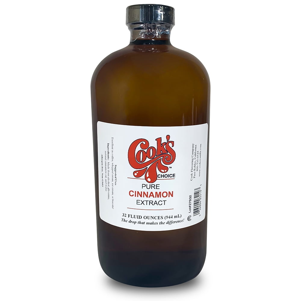 Cook's Pure Cinnamon Extract, Premium Ceylon Cinnamon Oil, 32 oz ...