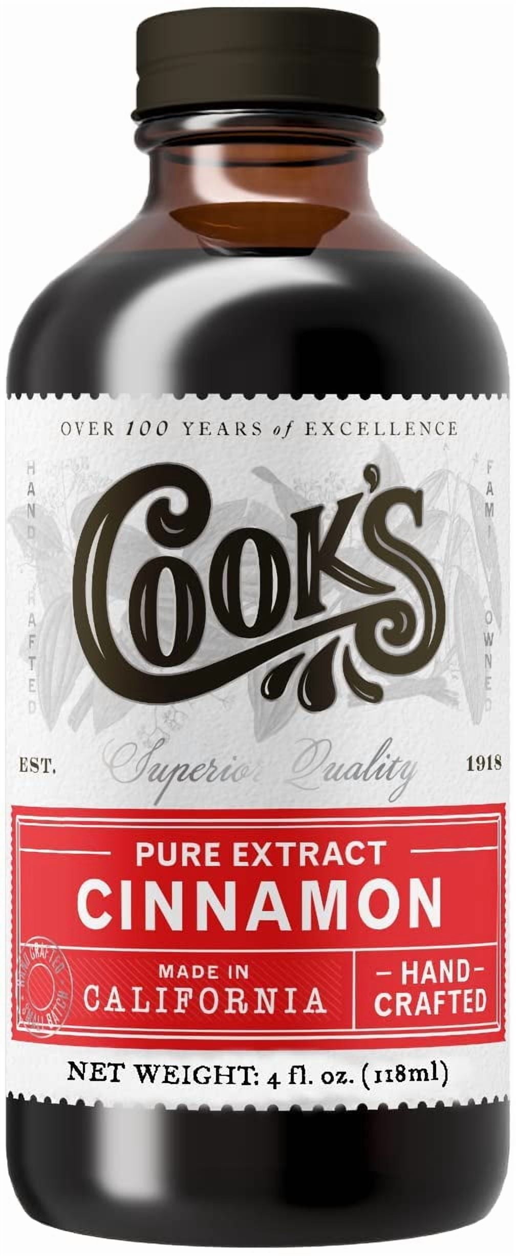 Cook's Pure Cinnamon Extract BCF26 Made From Fine Ceylon Cinnamon ...