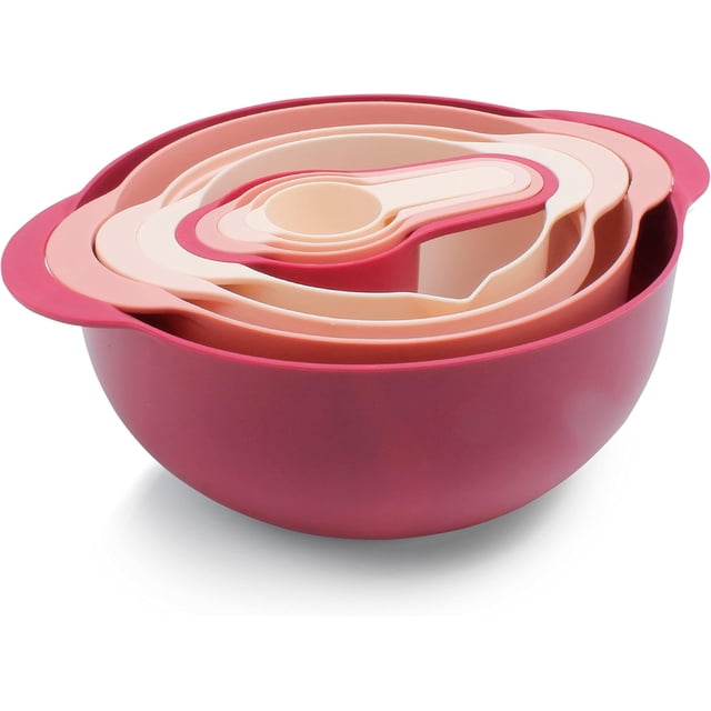 Cook with Color 8 Piece Nesting Bowls with Measuring Cups Colander and ...