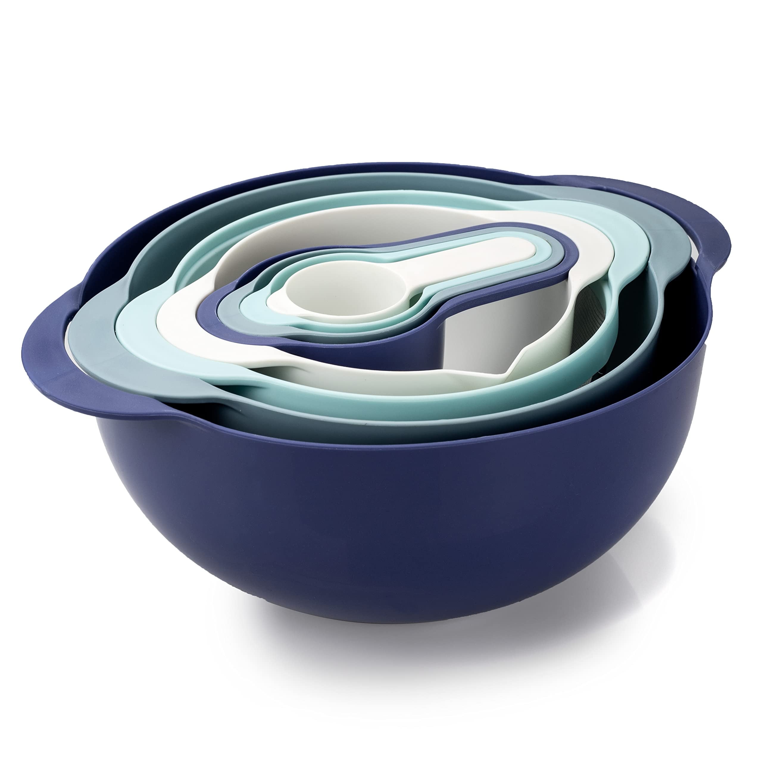 COOK WITH COLOR Nesting Mixing Bowls Set with Measuring Cups, Colander ...
