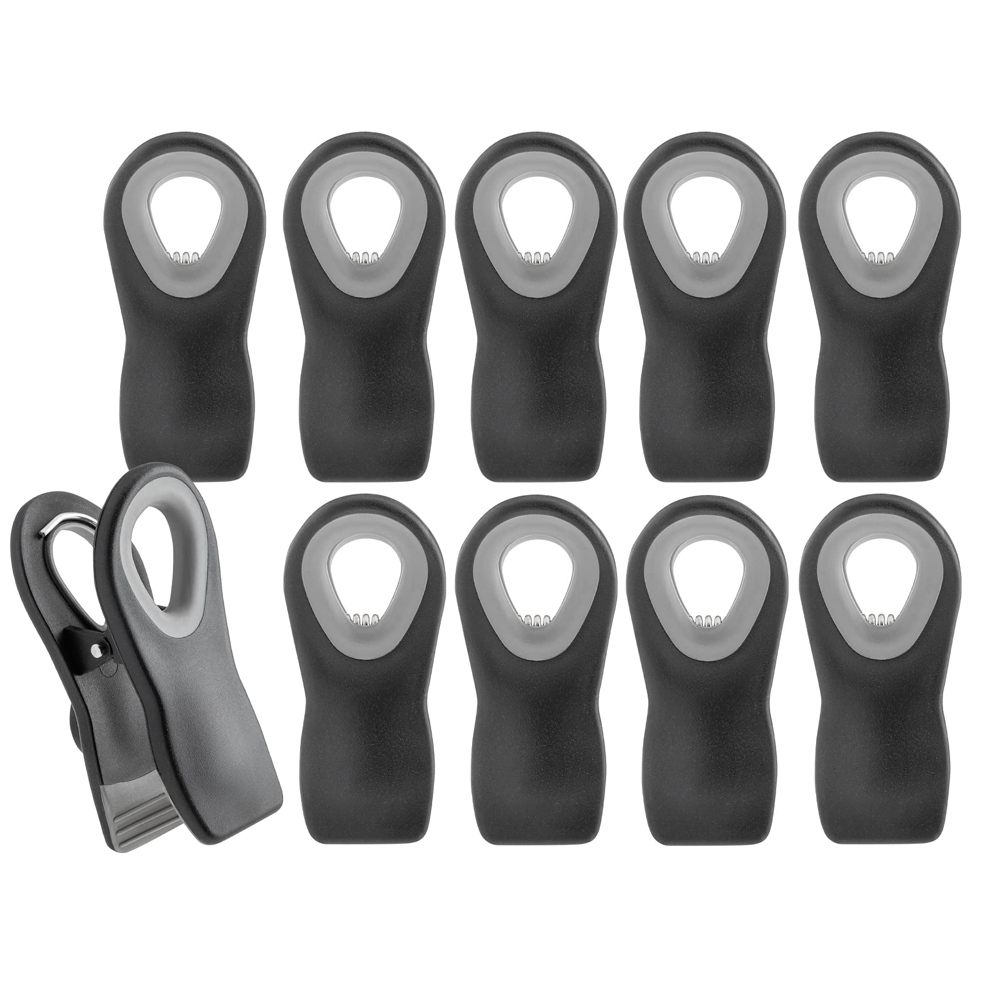 COOK WITH COLOR Magnetic Chip Clips, Set of 10, Black, Airtight, Nylon ...