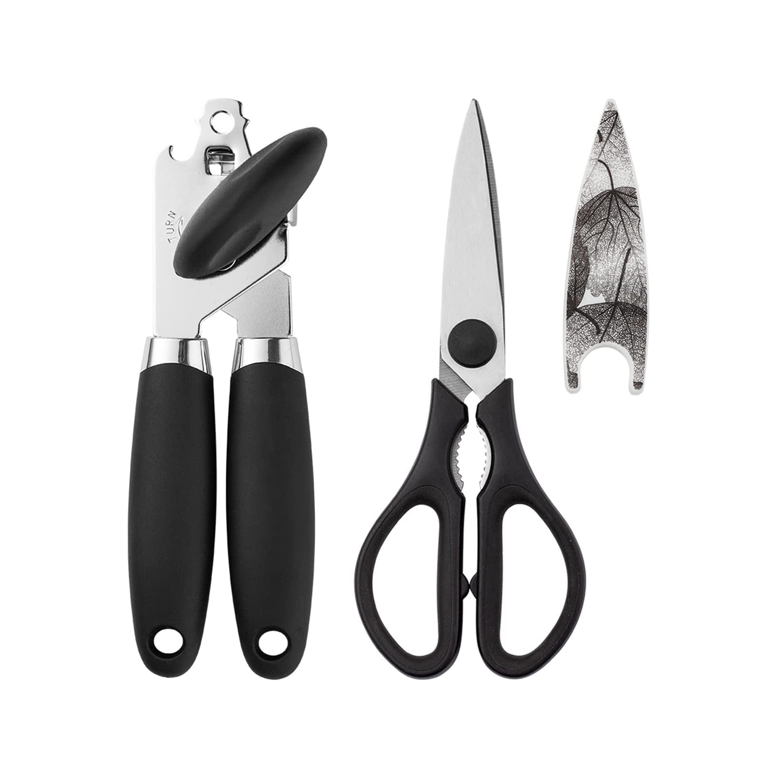 COOK WITH COLOR Kitchen Stainless Steel Scissors and Can Opener Set ...