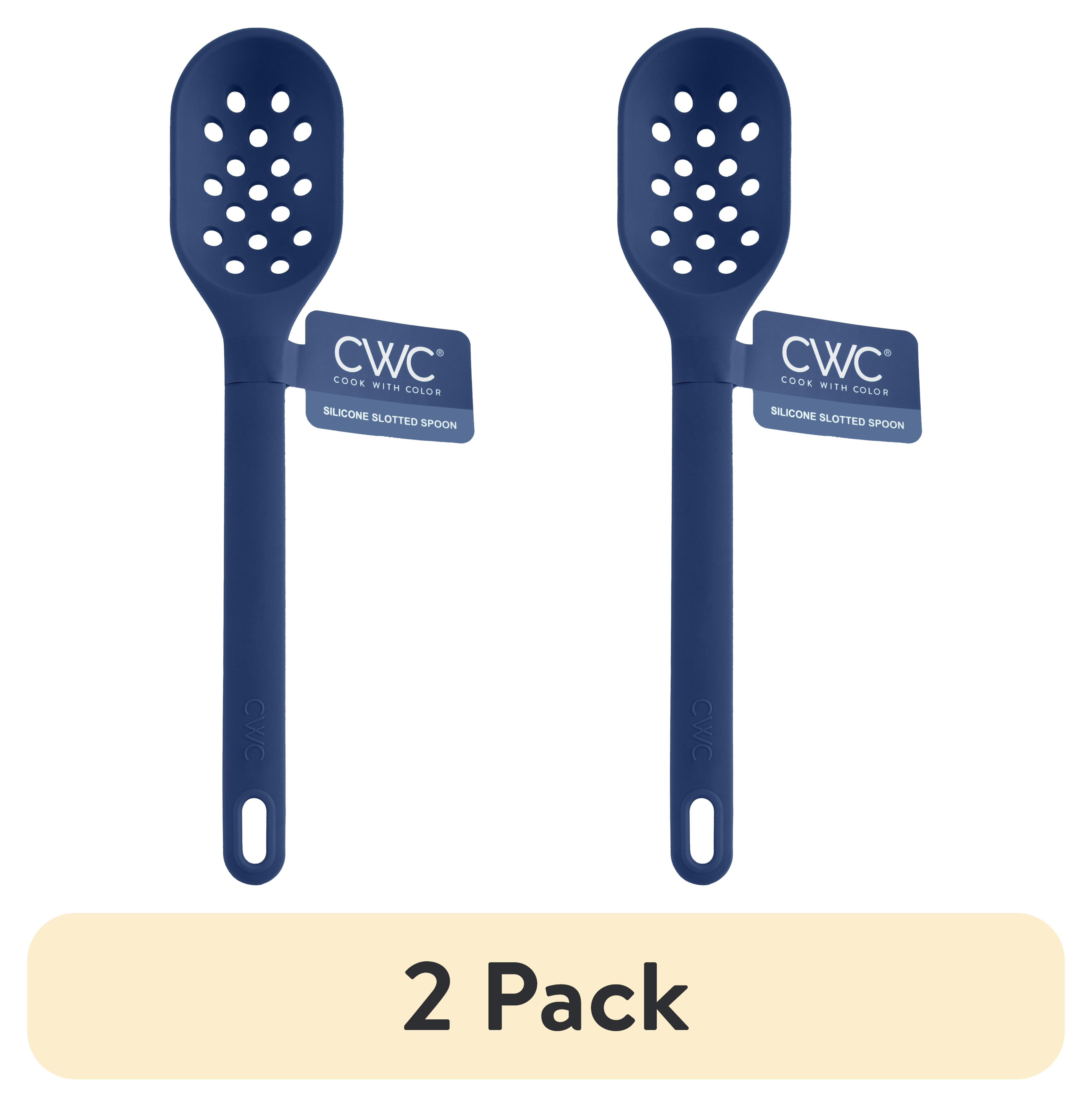 (2 pack) Cook with Color Non-stick Silicone Slotted Cooking Spoon ...