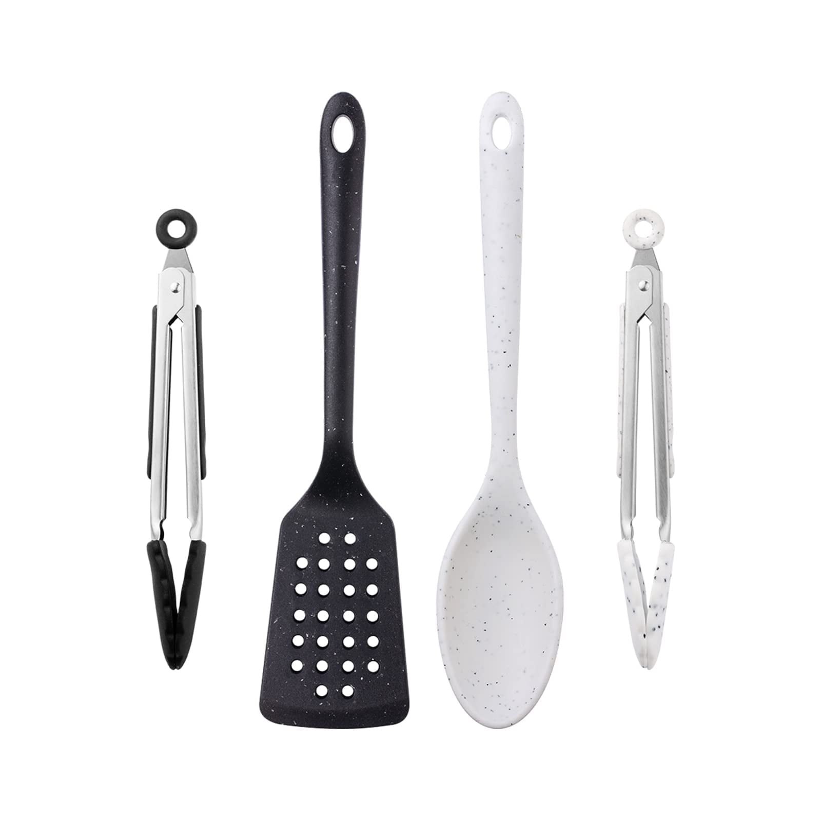COOK WITH COLOR Silicone Kitchen Utensils 4 Piece Set, Spoons, Tongs ...