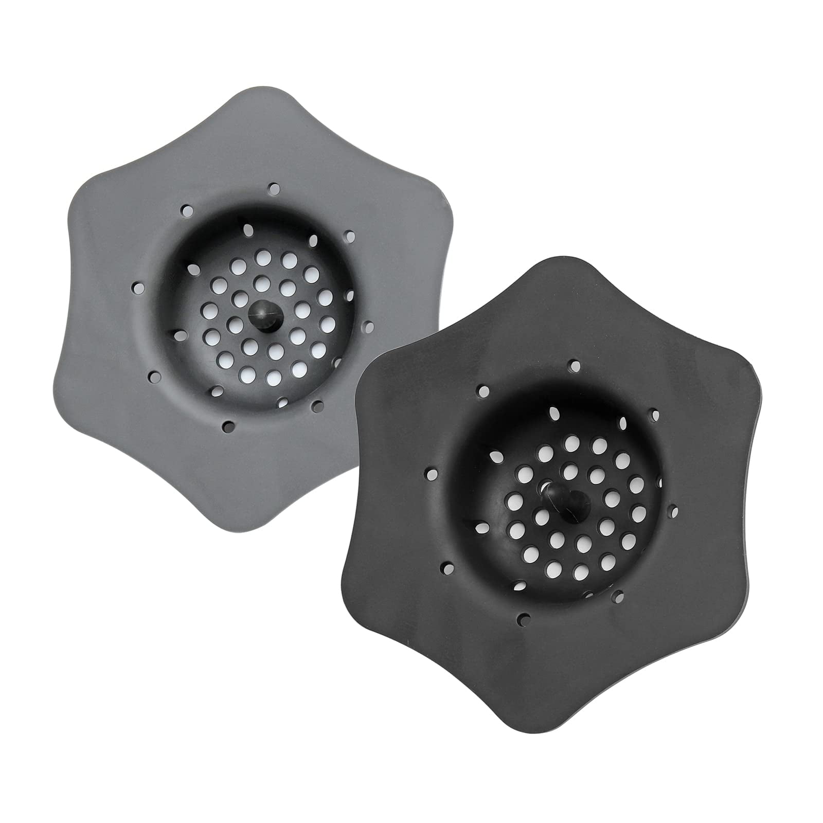 Cook with Color Sink Strainer, Plastic Drain Stopper, 2 Pack, Black ...
