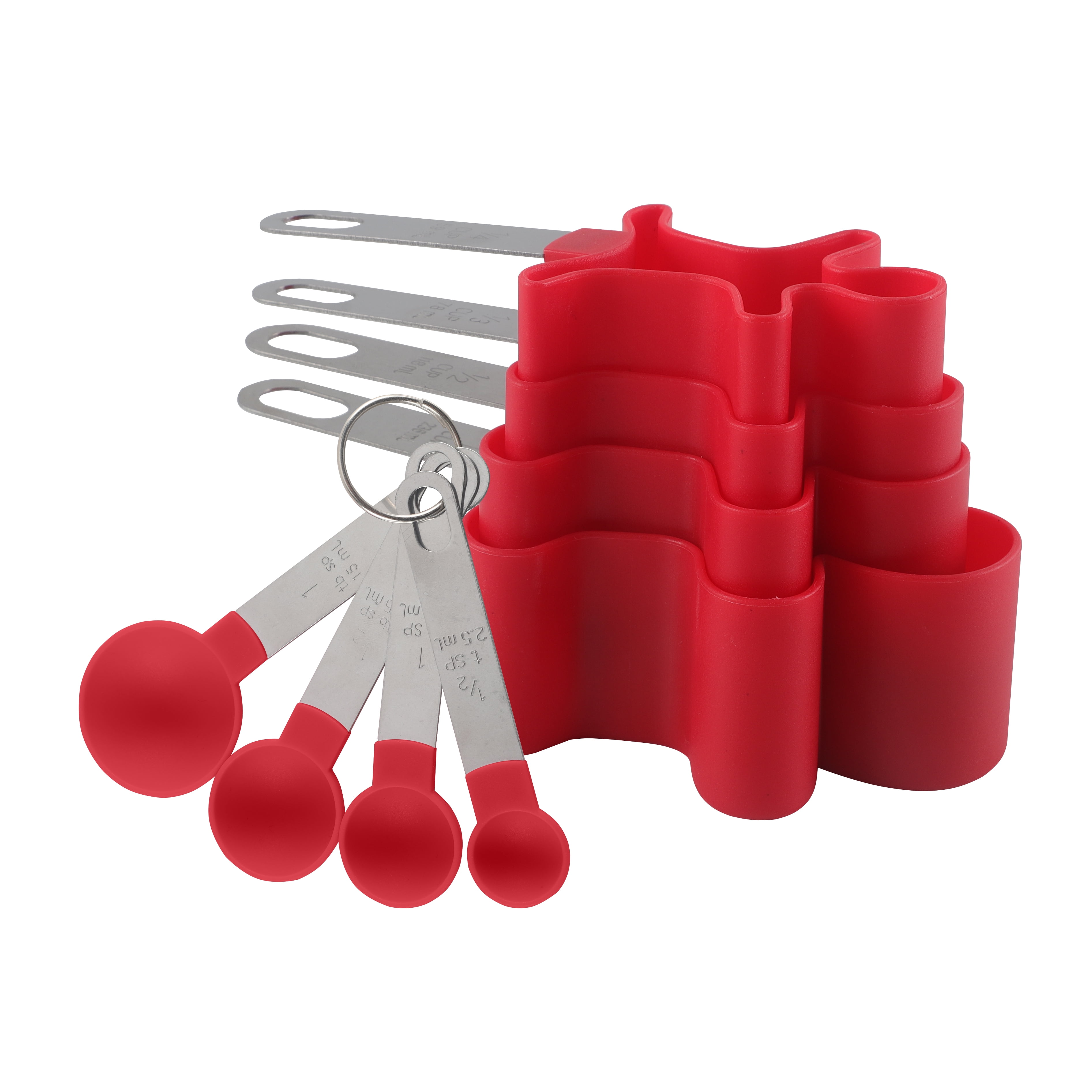 Cook with Color red plastic figural measuring cups and spoon set ...