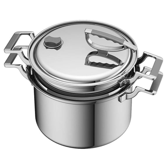 CookCraft 8-Quart Tri-Ply Stainless Steel Stock Pot Strainer Set with ...