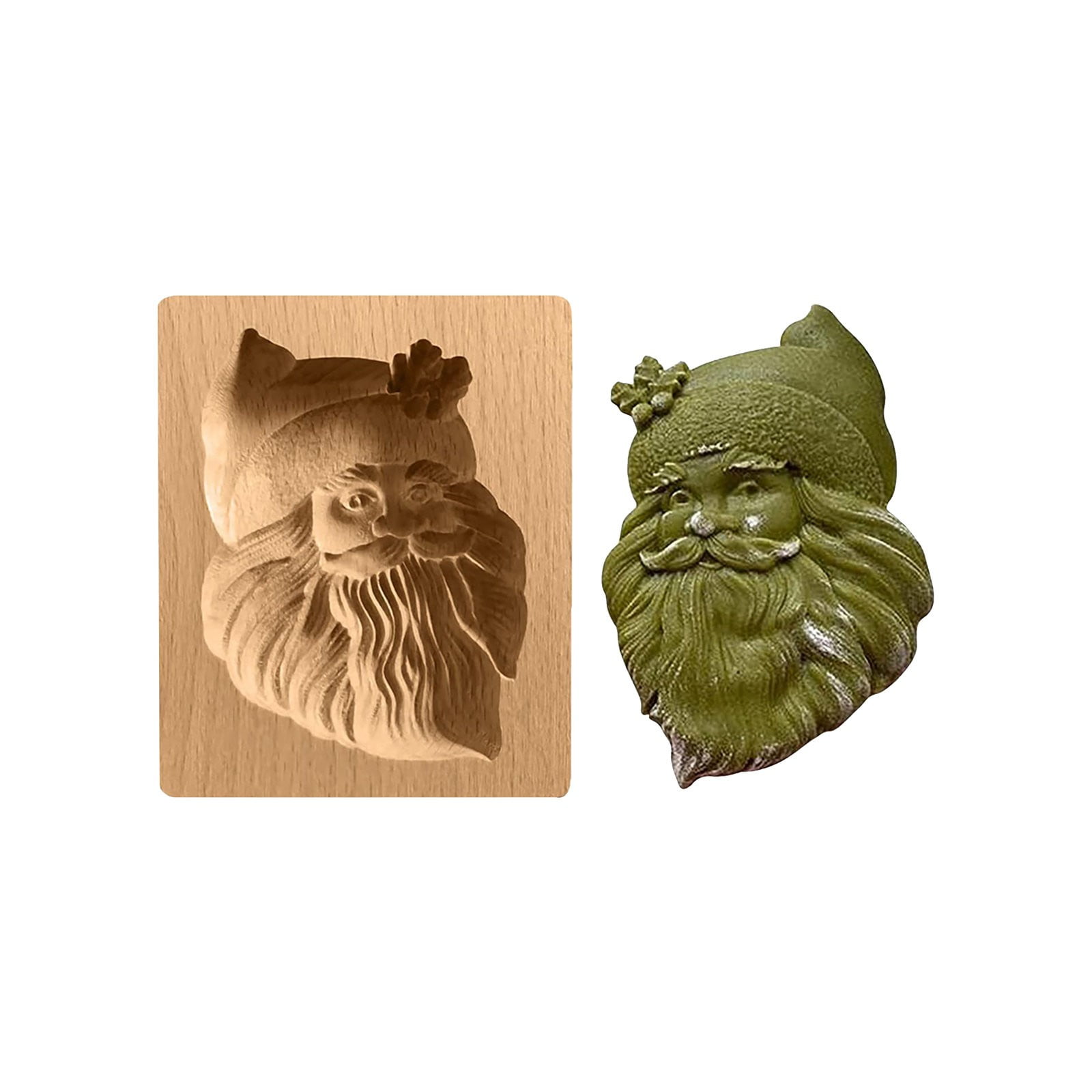 CookMate Christmas Wooden Carved Cookie Molds Embossing Press Stamp For ...