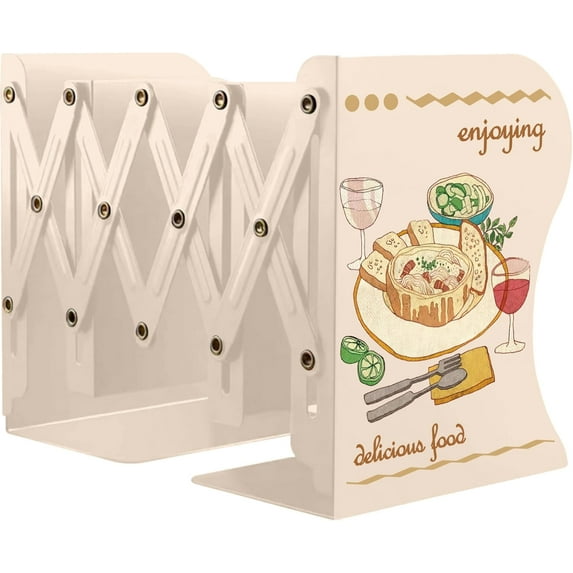 Cookbook Bookends, Kitchen Bookends, Adjustable Metal Book Ends for ...