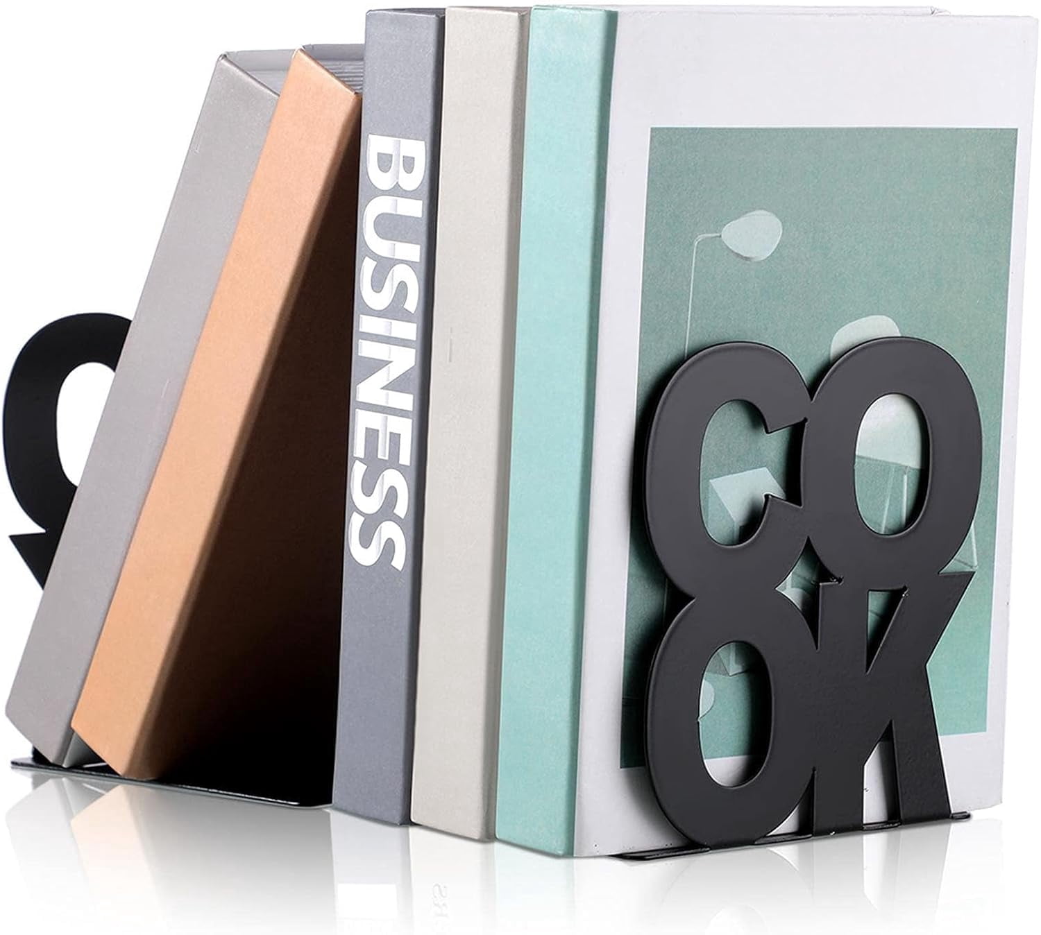 Cookbook Bookends Kitchen Decorative Metal Supports for Book-Rack Desk ...