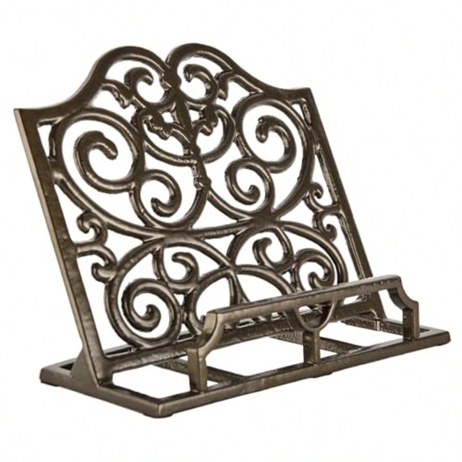 Cookbook Stand Cast Iron Heavy-Duty Recipe Book Holder Kitchen Vintage ...