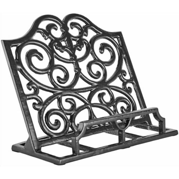 Cookbook Stand, Cast Iron Heavy-Duty Recipe Book Holder, Kitchen ...