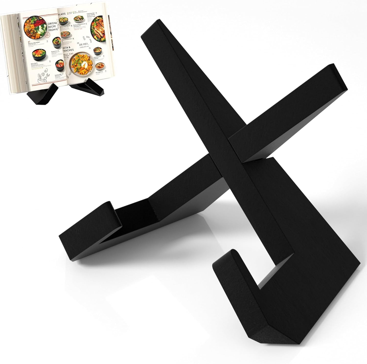 Cookbook Stand, Cookbook Holder for Kitchen,Black Recipe Book Holder ...