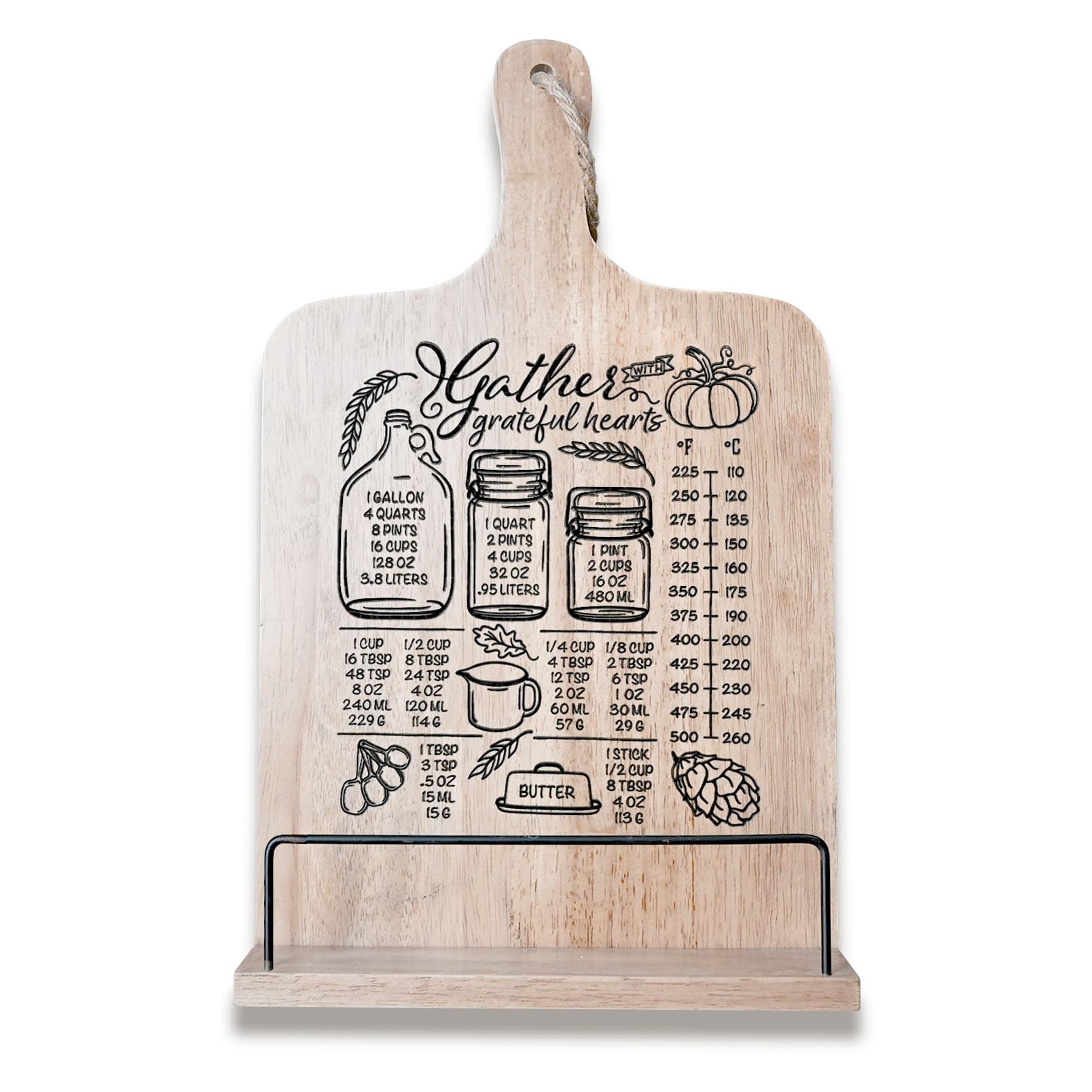 Cookbook Stand, Recipe Book Holder for Kitchen Counter, Farmhouse ...