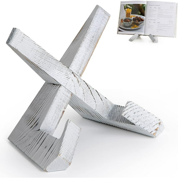 Cookbook Stand, Wooden Recipe Book Holder, Cook Book Stand for Kitchen ...