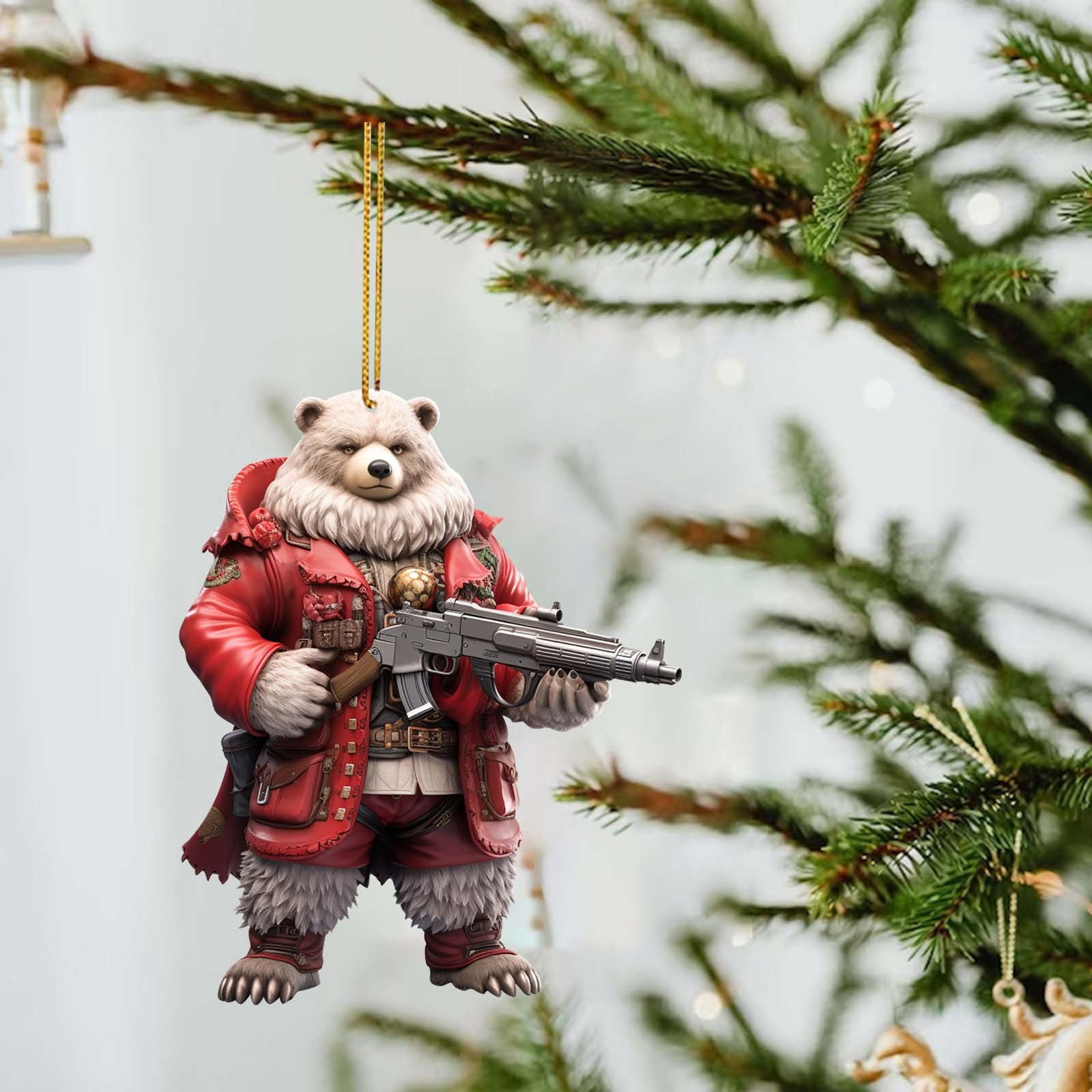 Cooked Ornament Chicken Christmas Ornament with Lights Maple Leaf ...