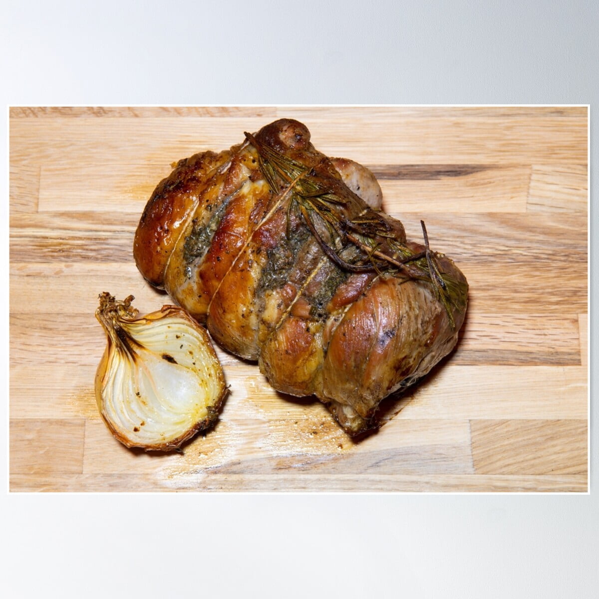 Cooked Roasted Lamb Shoulder And Onion Poster Wall Art, Modern Wall ...
