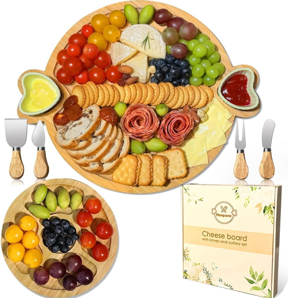 Cooked food platter, cute bamboo cheese platter, housewarming gift ...