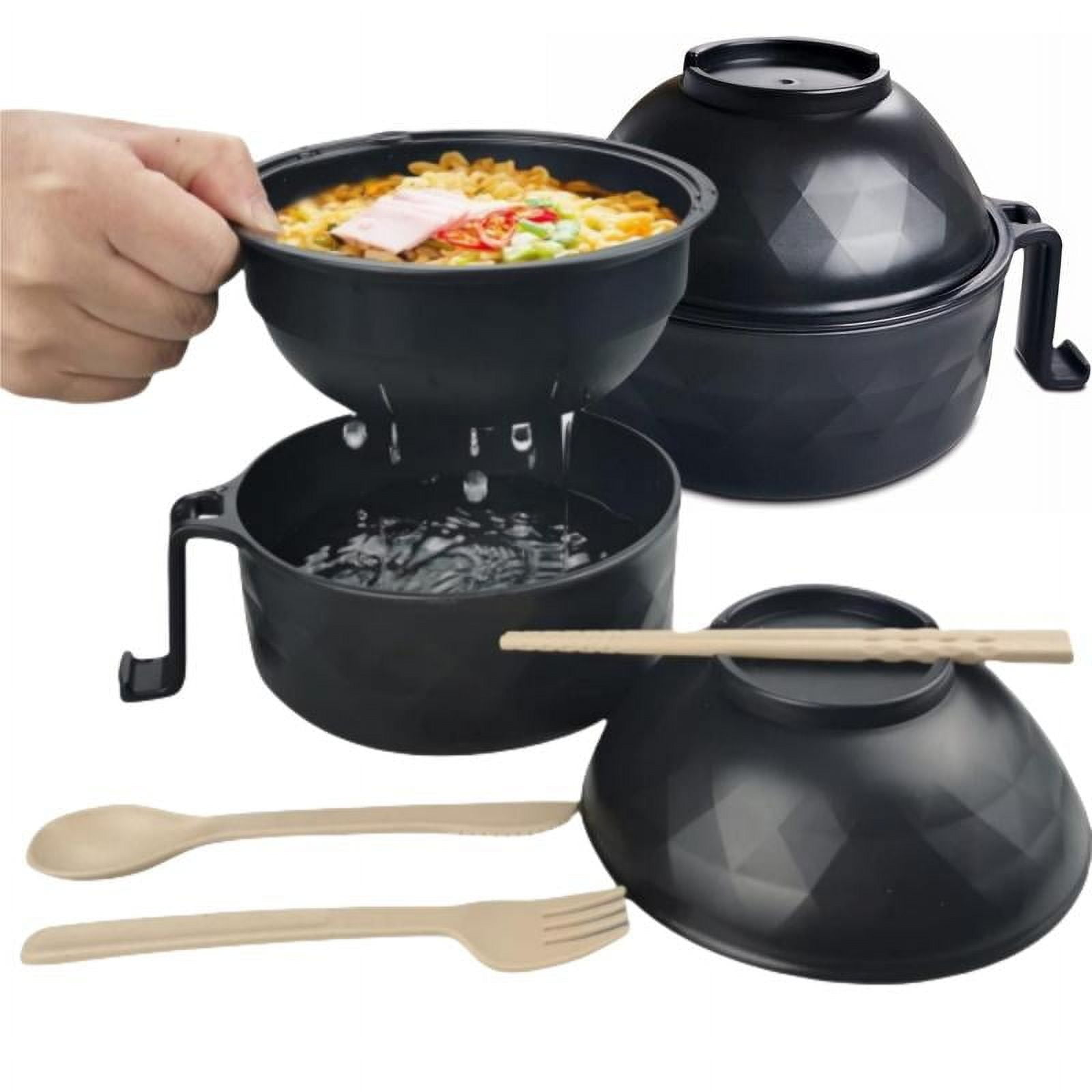 Cooker Ramen Bowl Set with Chopsticks 33oz Microwave Noodle Bowl ...