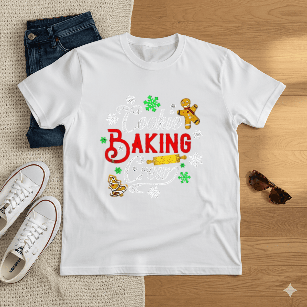 Cookie Baking Crew Christmas Baker Gingerbread Holiday Unisex Tee up to Size 5XL - Walmart.com