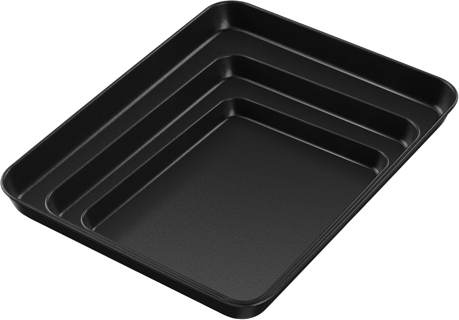 Cookie Baking Sheet Set of 3, Nonstick Metal Sheets Pans Jellyroll ...