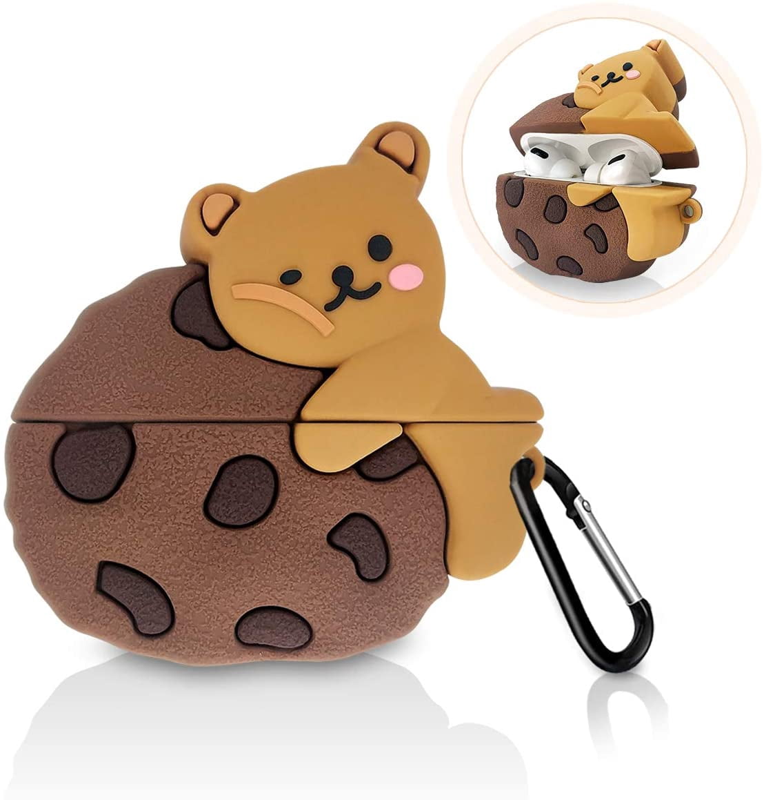Cookie Bear Airpods Pro Case, 3D Cute Cartoon Character Protective Soft ...