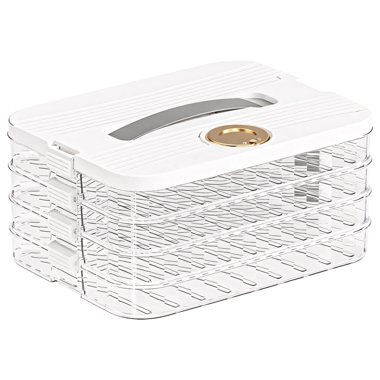 Cookie Carrier with Lid and Handle, 4-Layer Dessert Carrier ...