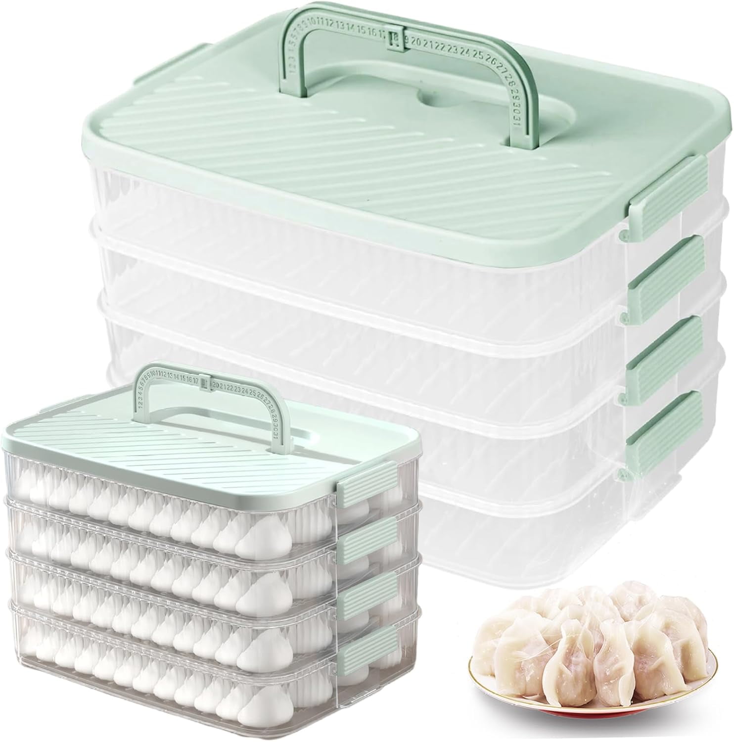 Cookie Container 4 Layers Freezer Safe Food Storage Containers with ...