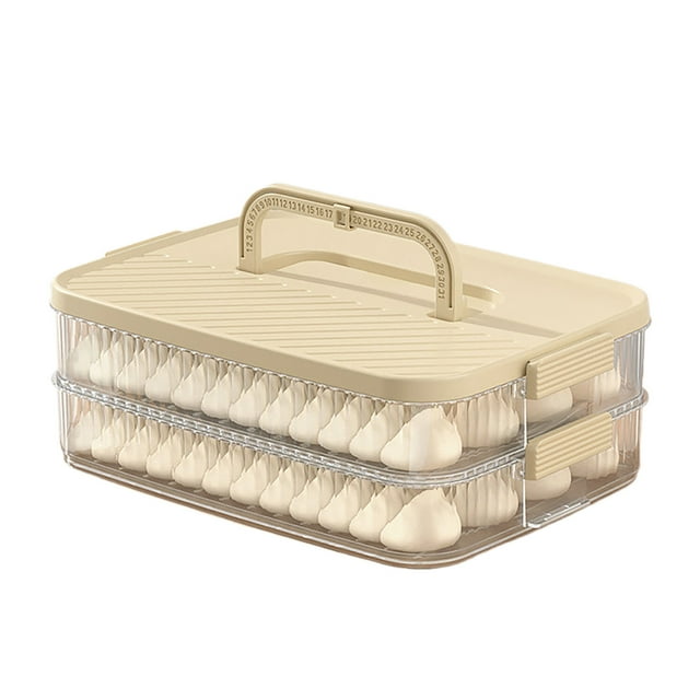 Cookie Container, Dumpling Box, Stackable Snack Container with Lid, 4 ...