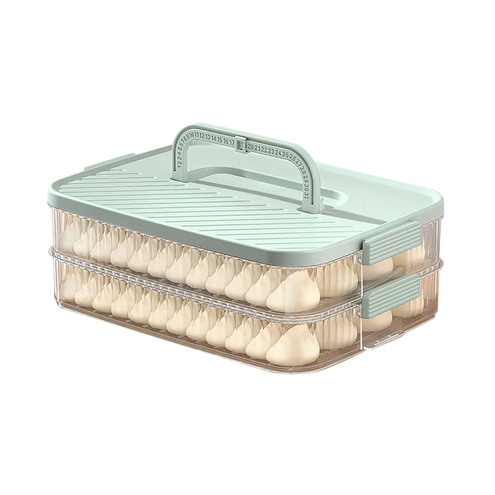 Cookie Container, Dumpling Box, Stackable Snack Container with Lid, 4 ...