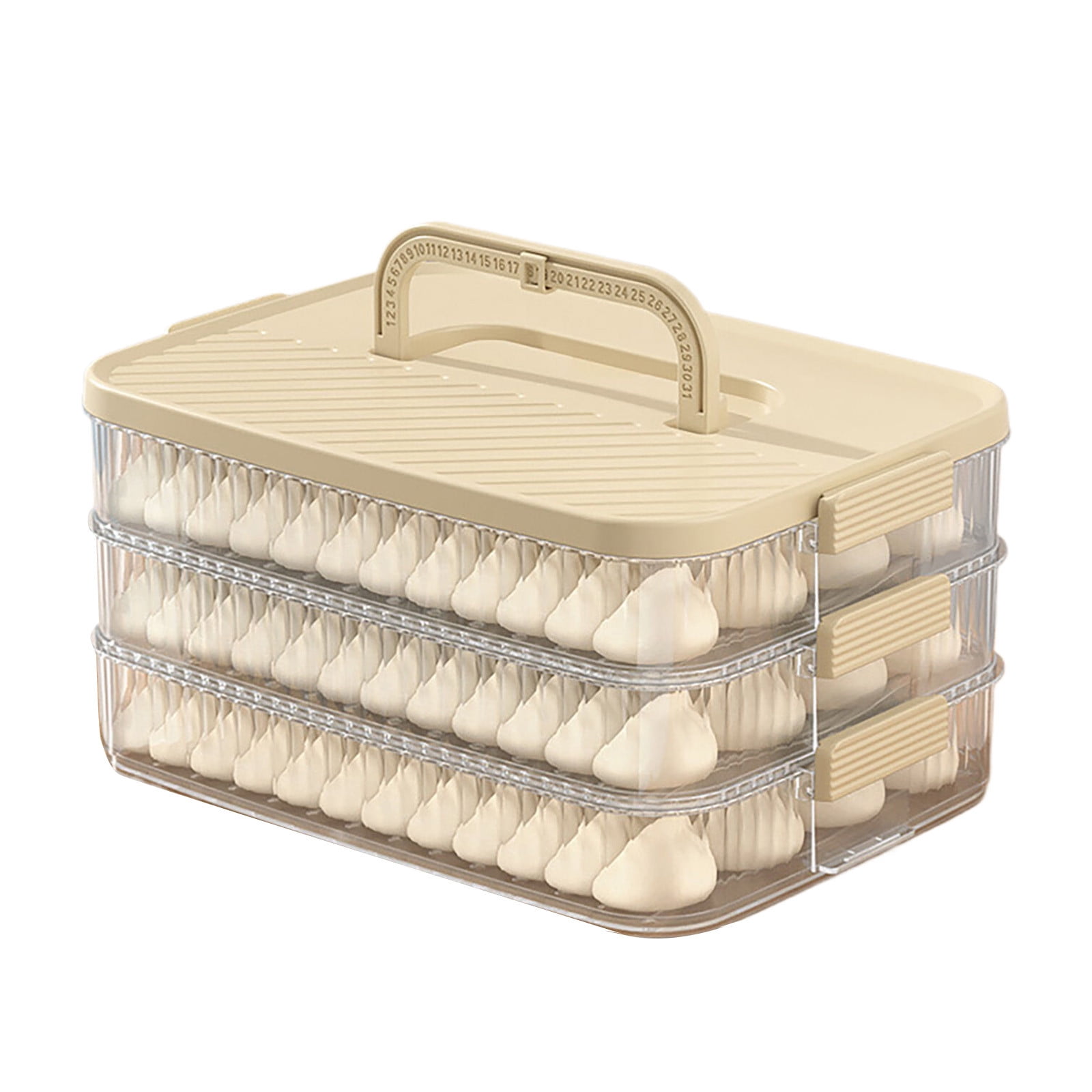 Cookie Container, Dumpling Box, Stackable Snack Container with Lid, 4 ...