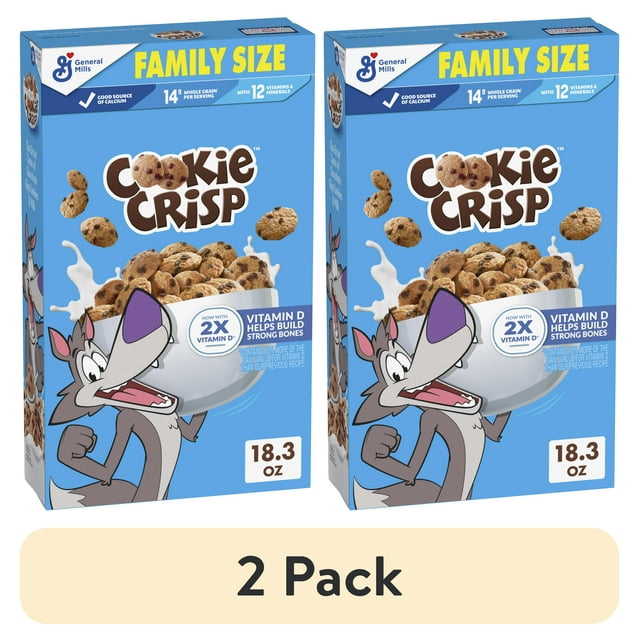 2 Pack Cookie Crisp Breakfast Cereal Chocolate Chip Cookie Taste