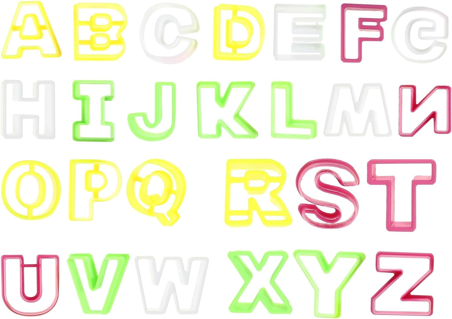 Cookie Cutter Letter Fondant Mini: ABPETE 26Pcs Plastic Alphabet Cookie ...