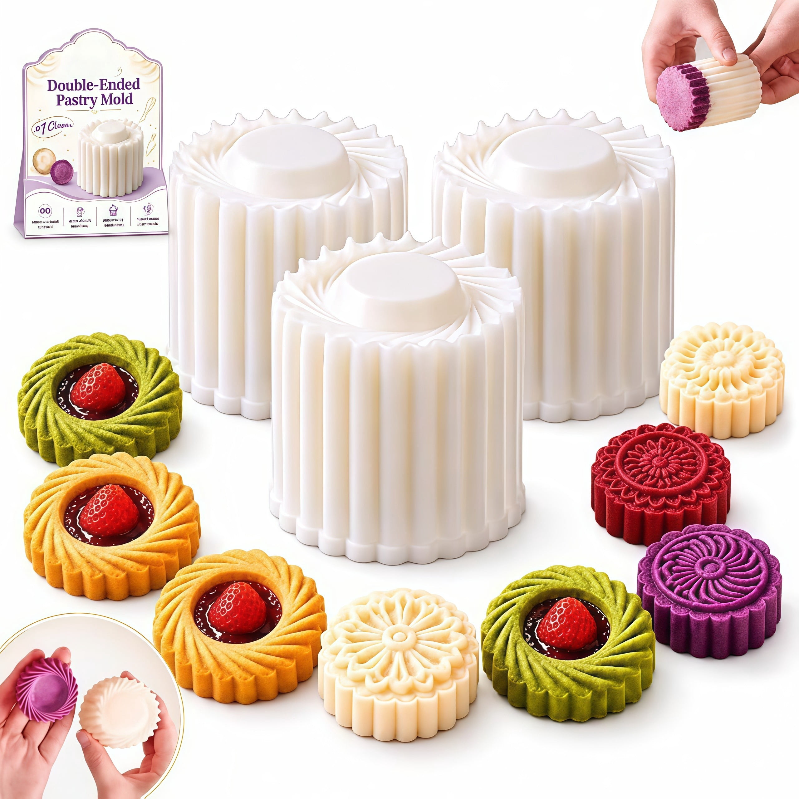 Cookie Cutter Set Portable Double-Ended Pastry Mold ABS 2 Pattern ...