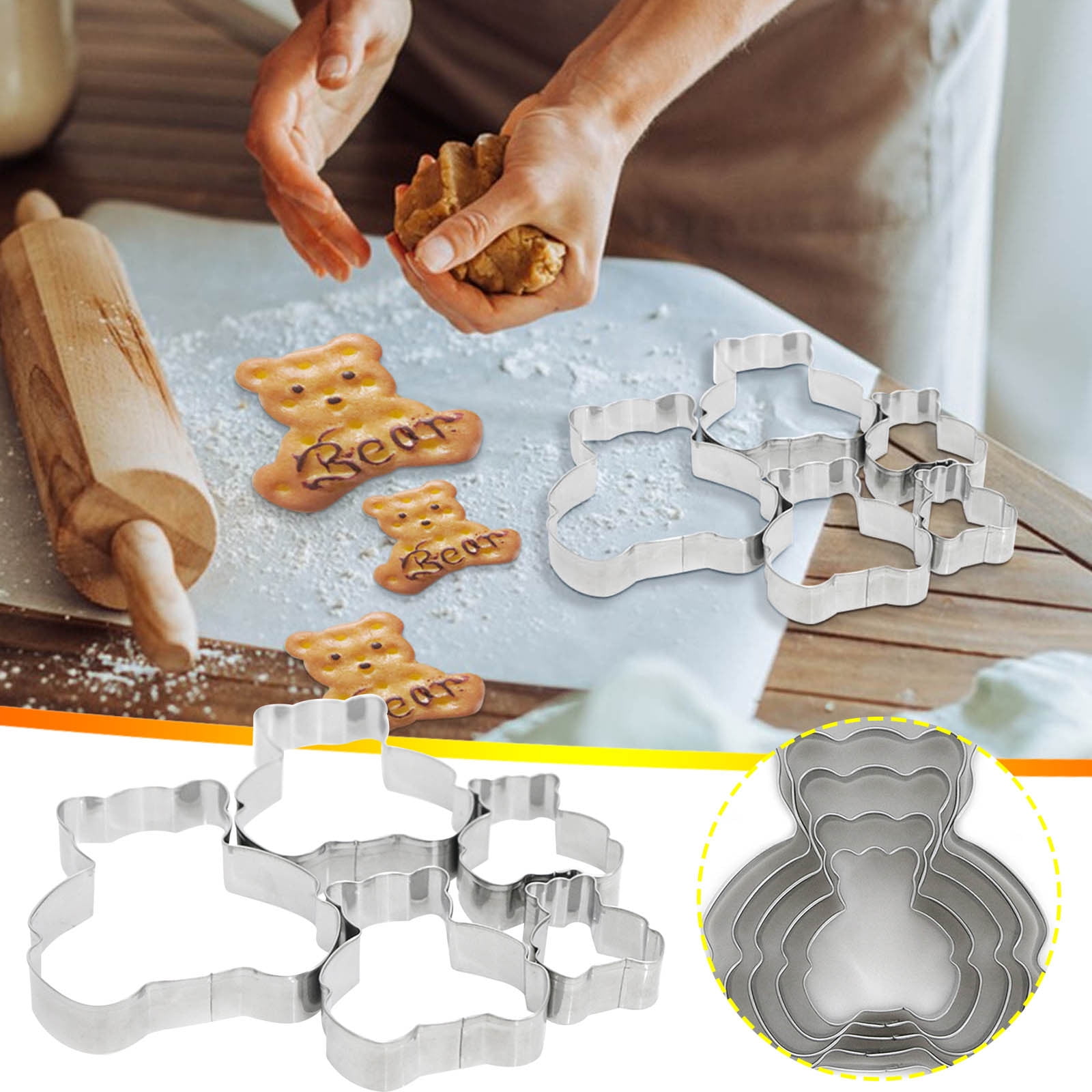 Cookie Cutter Set Stainless Steel 5-Piece Baking Molds | Chocolate Cake ...