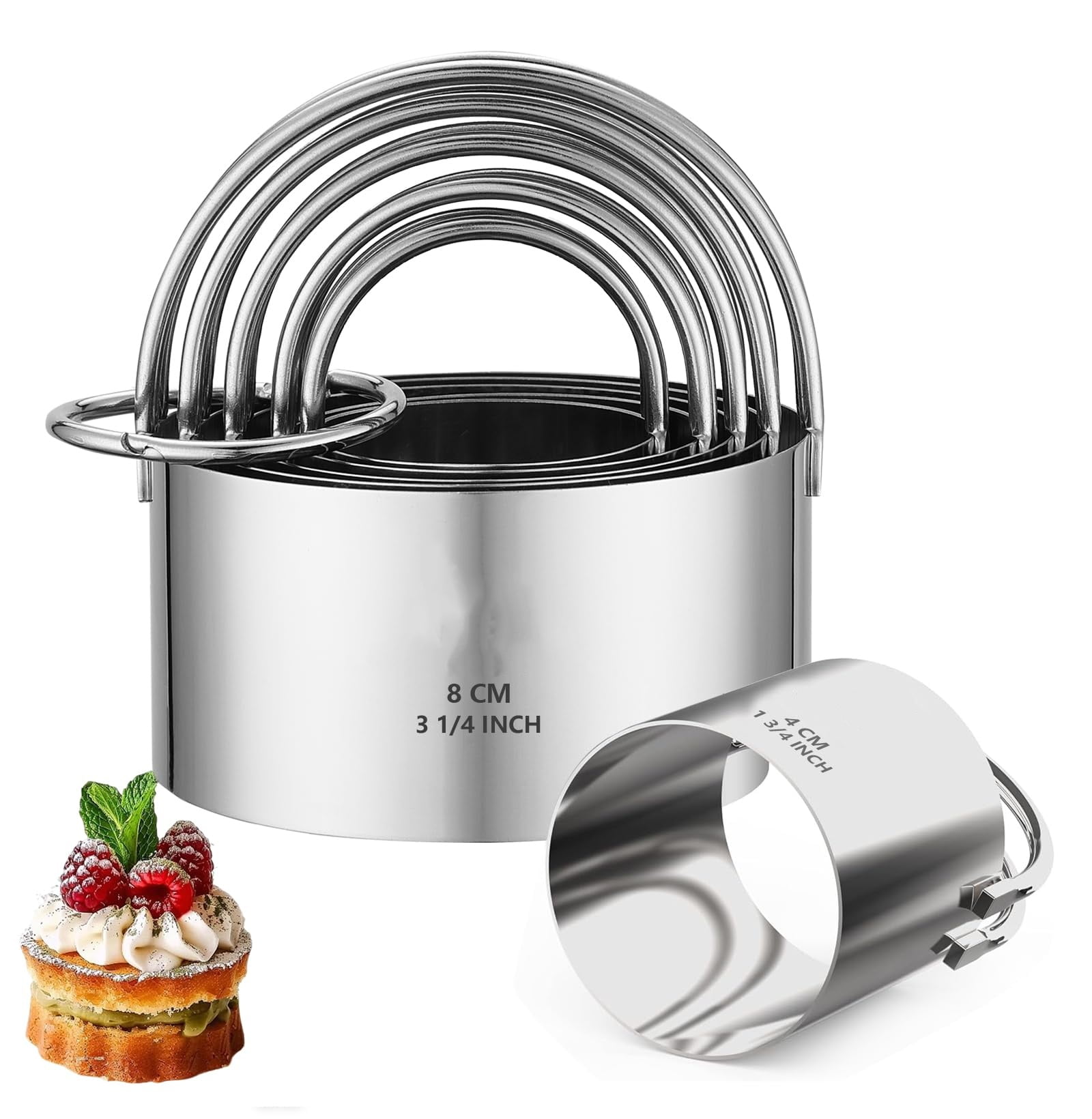 Cookie Cutters (5 Pieces/Set),Round Biscuit Cutter Set with Handle and ...