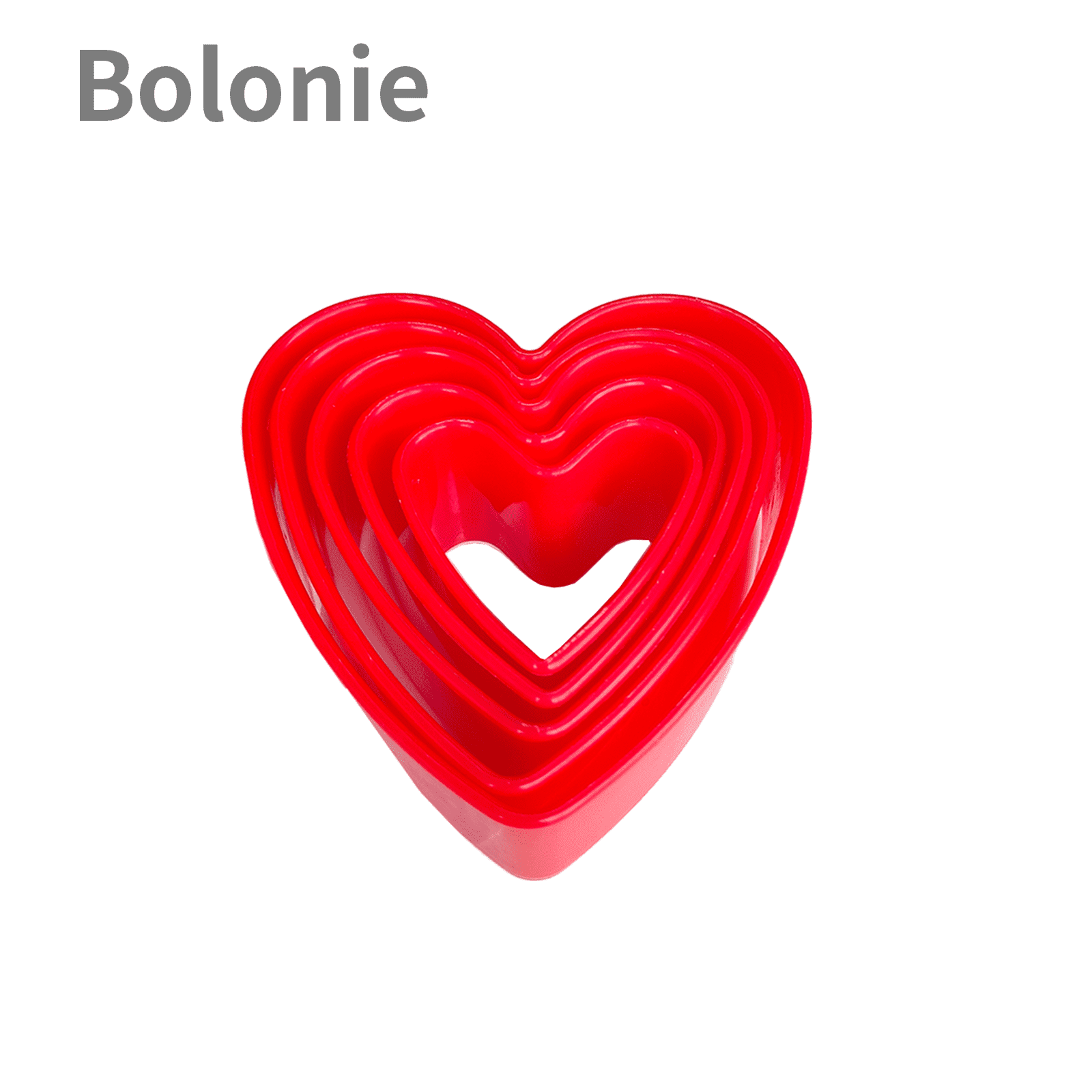 Cookie Cutters, Bolonie Set of 5 Red Heart Cookie Cutters – Premium ...