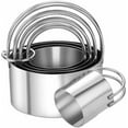 Stainless Steel Cookie Cutters (5 Pieces/Set), Round Cutter with Handle ...