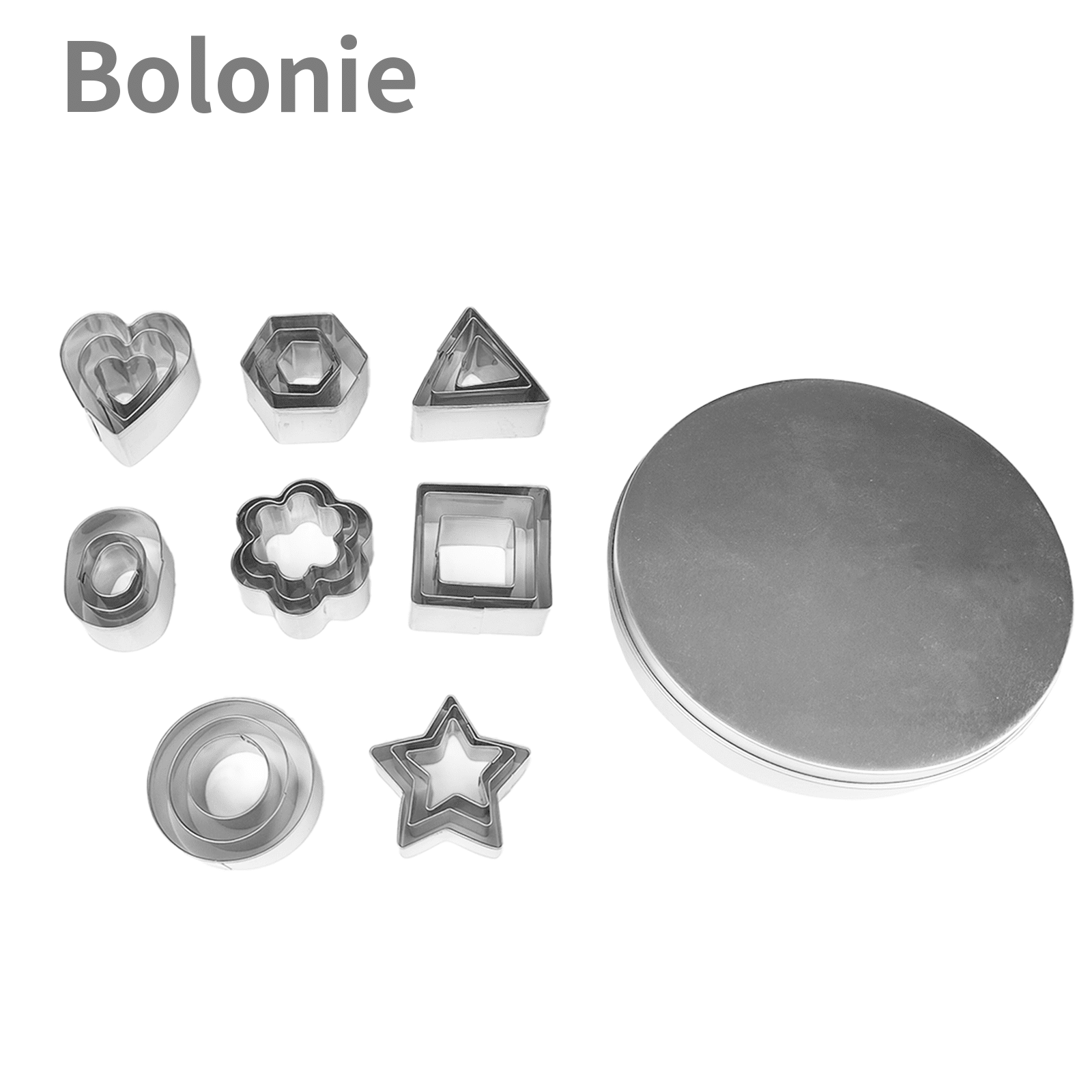 Cookie Cutters Set 24 PCS - Stainless Steel, Flower, Star, Heart, Round ...